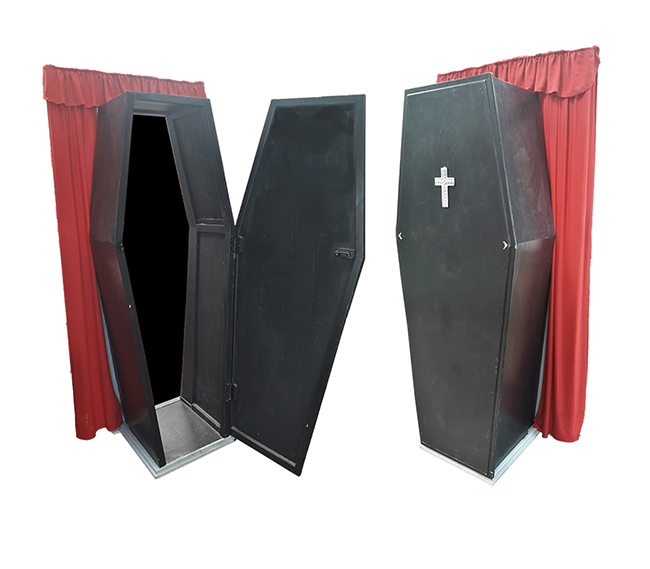 Coffin # 17 Walk-Through, Standing w/ red drape (2.03m x 0.6m x 0.38m ...