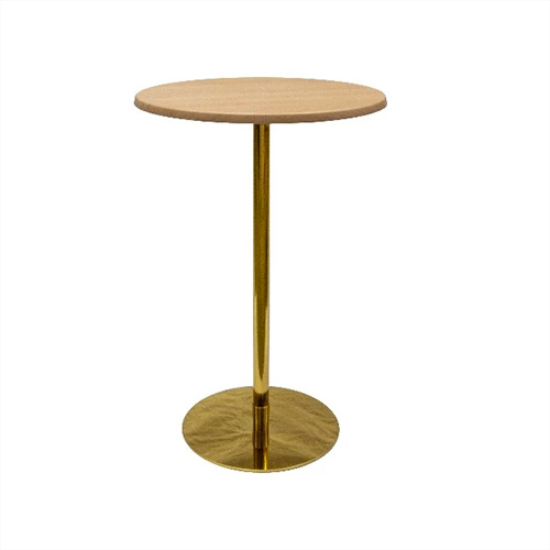 Bar Leaner Ideal Woodgrain round top on a gold base 700D or 800D x ...