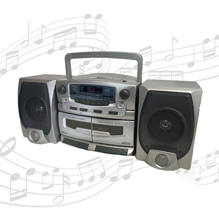 Radio CD Player #4 Teac 2000’s Silver (H: 25cm x L: 61cm x W: 19cm ...